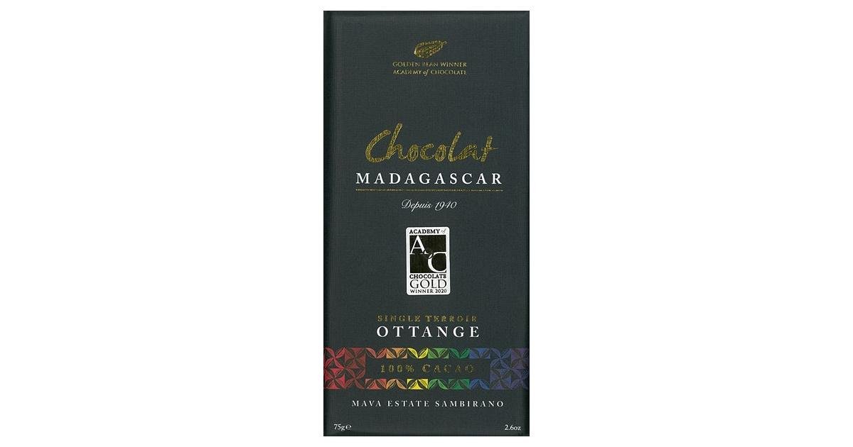 Chocolat MADAGASCAR Ottange 100% Cacao Dark Chocolate Bar 75g | choc-o ...