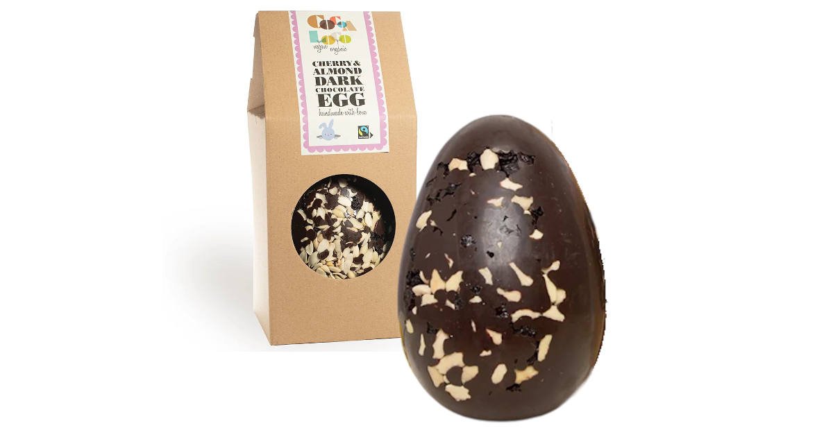 Cocoa Loco Giant Cherry & Almond Dark Chocolate Easter Egg 1.25kg ...