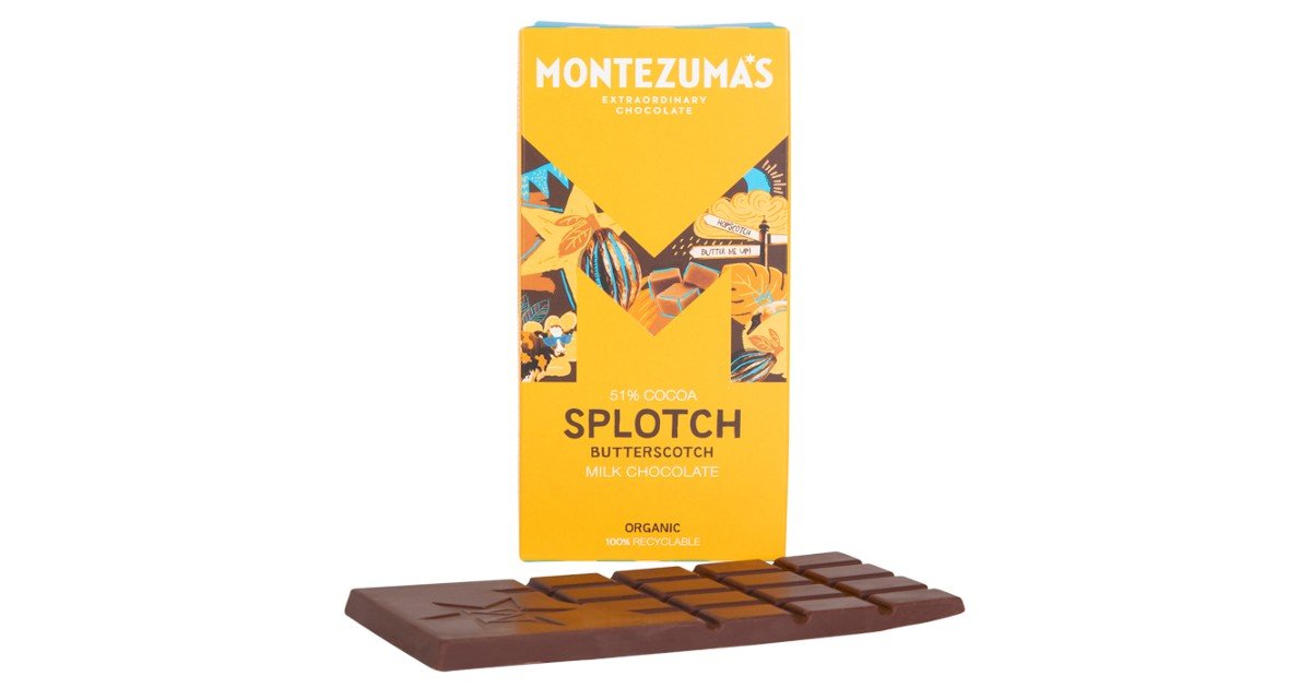 Montezuma's Splotch 51% Cocoa Milk Chocolate Bar with Butterscotch 90g ...