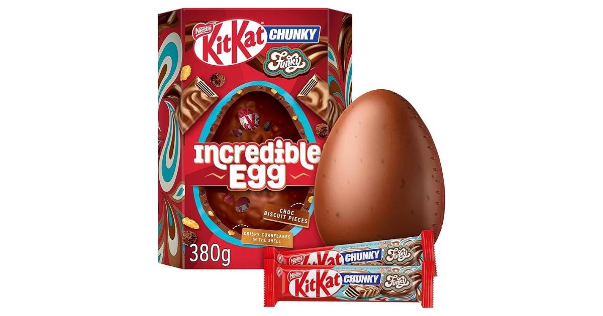 Nestlé KitKat CHUNKY Funky Incredible Egg Chocolate Easter Egg 380g ...