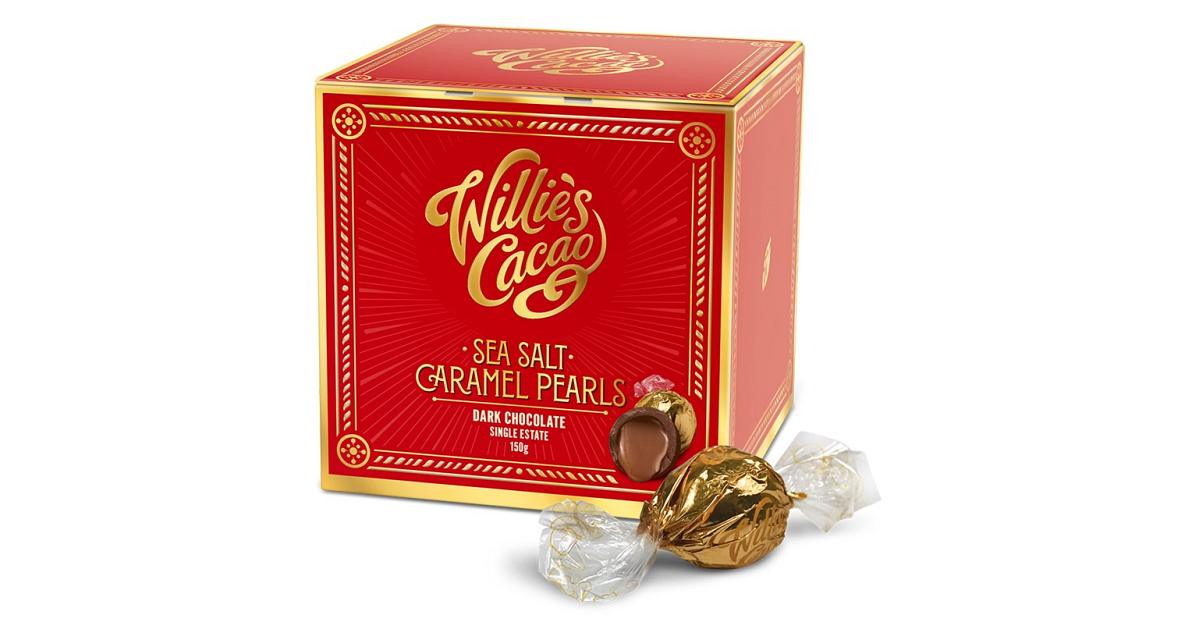 Willie’s Cacao Sea Salt Caramel Pearls Dark Chocolate 150g | choc-o-holic